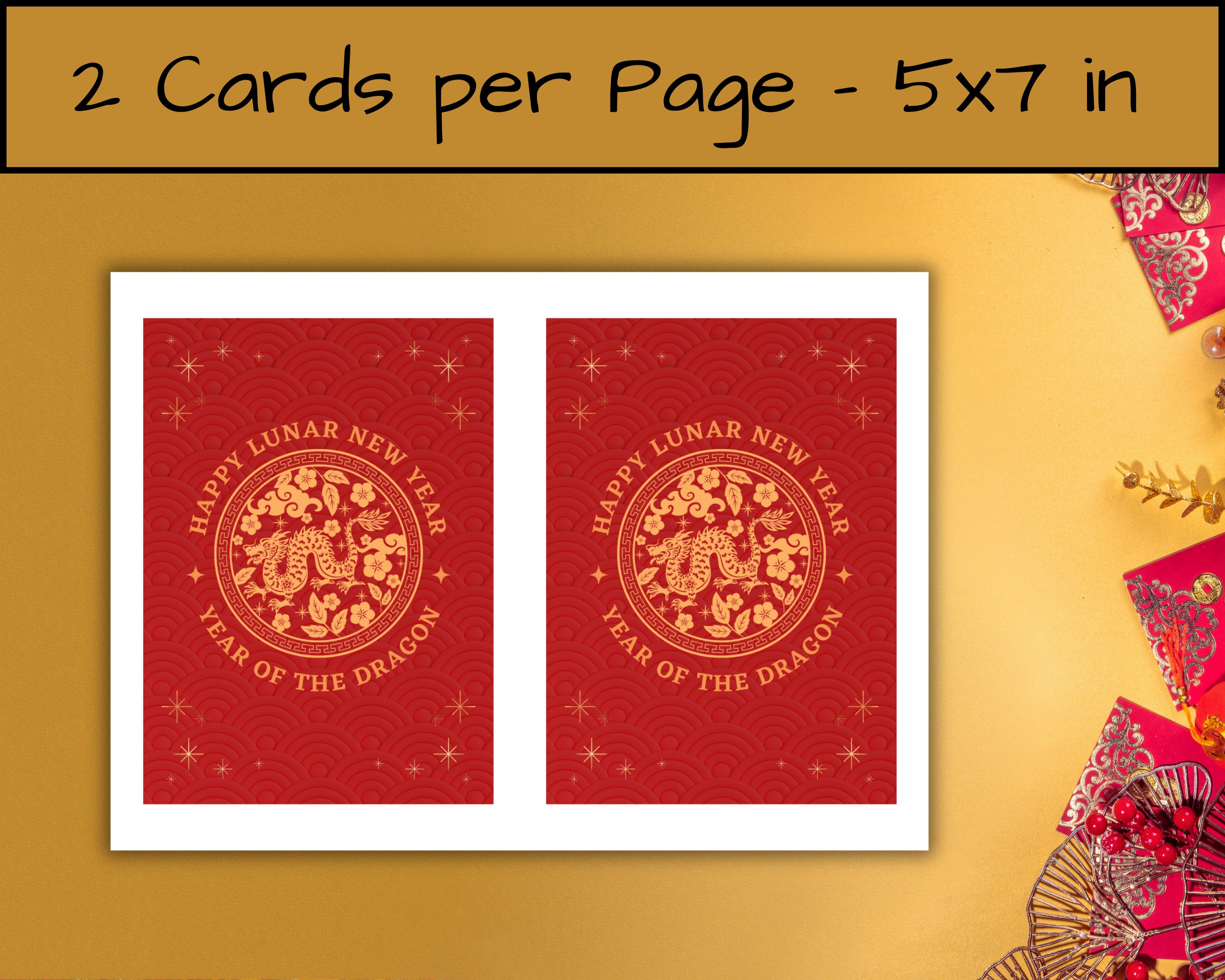 Lunar New Year 2024 Greeting Card | 2024 Year of the Dragon | Happy ...