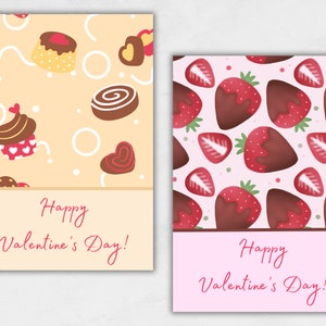 Valentine's Day Mini Cookie Cards Bundle, 3.5"x5" Valentine Cookie Tags ...