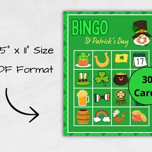 St Patrick's Day Bingo, 30 St Patrick's Day Printable Bingo Cards, St ...