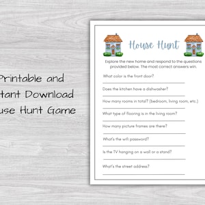 Housewarming Party Games, Housewarming House Hunt Game, Printable ...