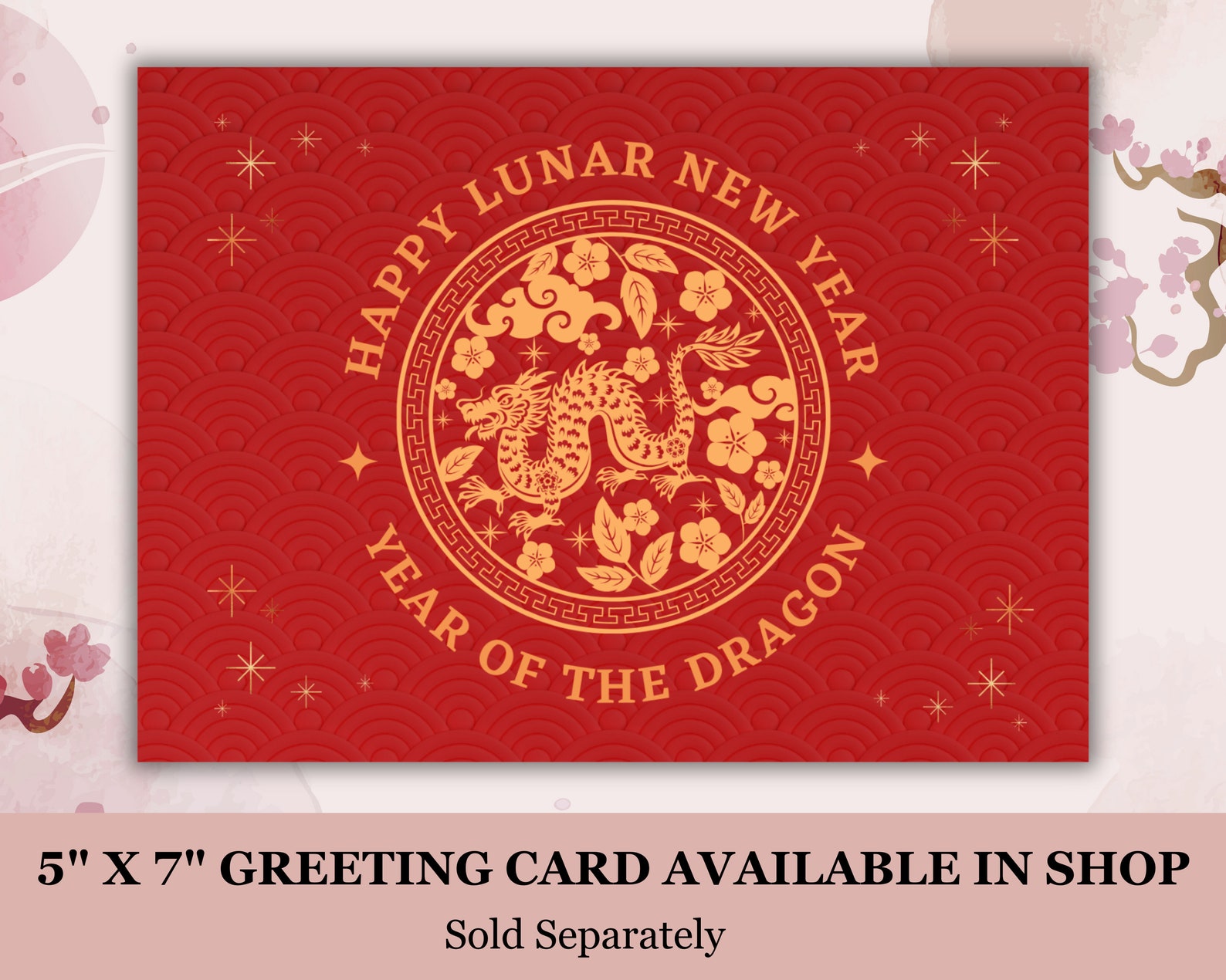 Lunar New Year Gift Tag, 2024 Year of the Dragon Gifts, Printable Lunar ...