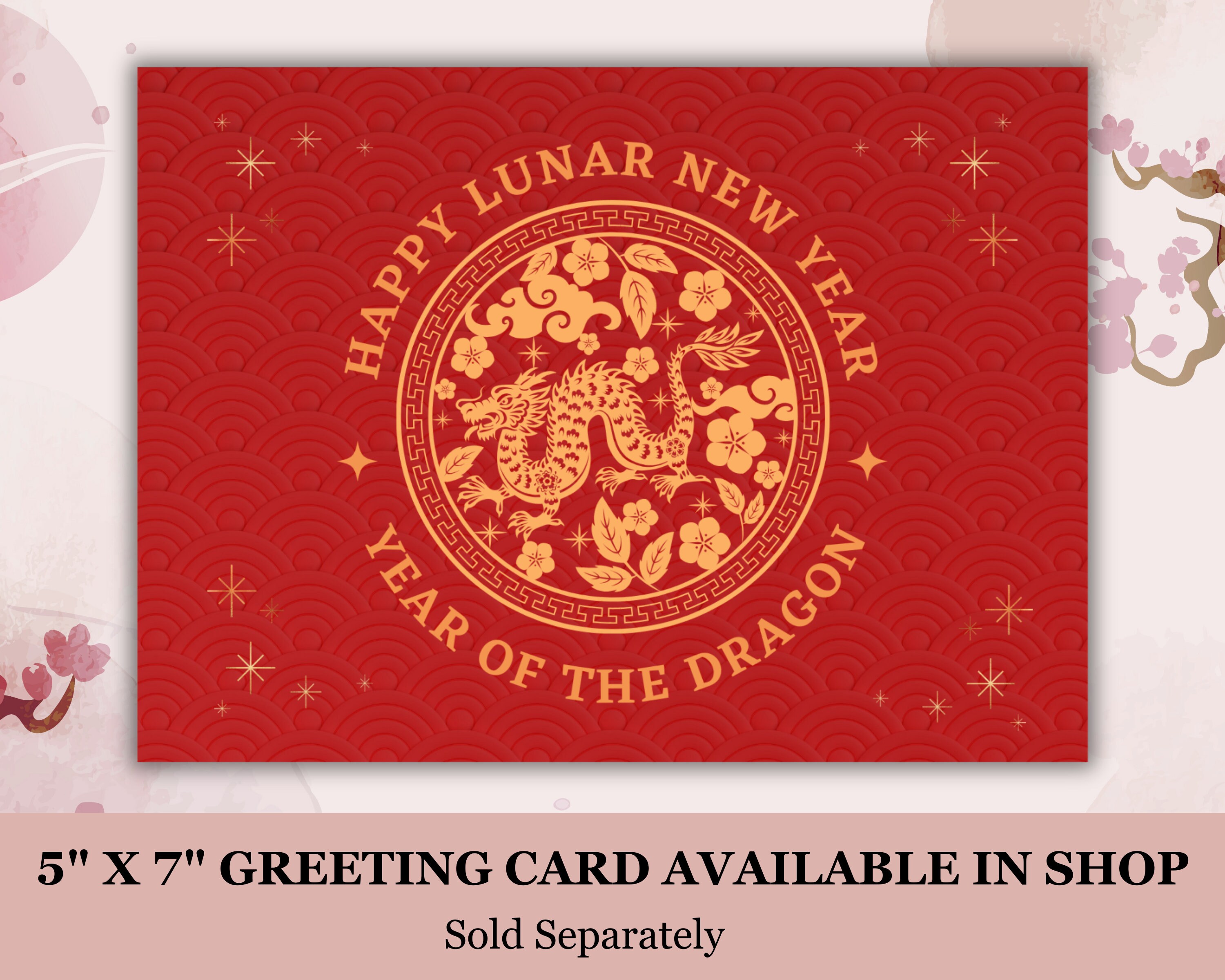Lunar New Year Gift Tag, 2024 Year of the Dragon Gifts, Printable Lunar ...