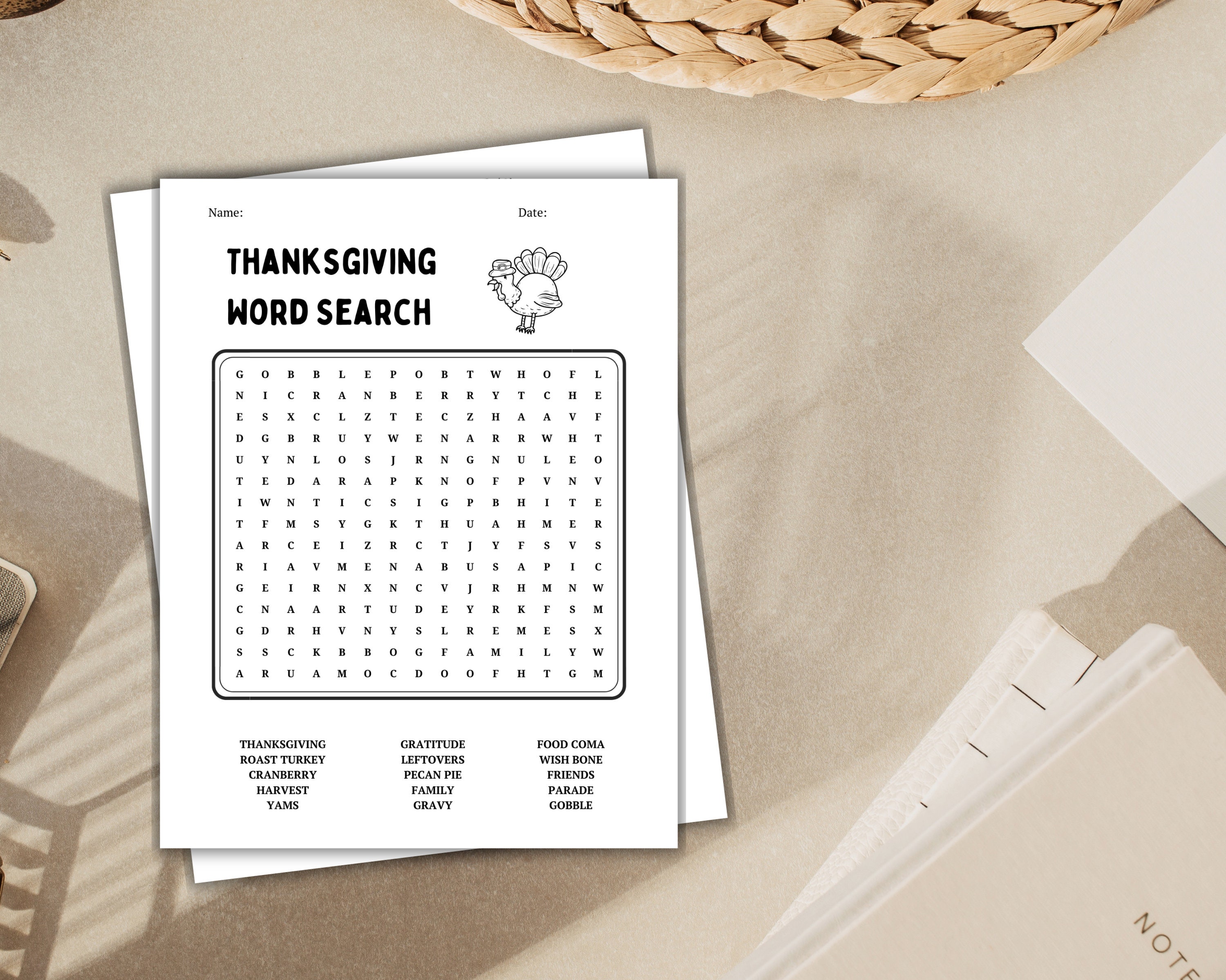 Thanksgiving Word Search, Printable Thanksgiving Games, Thanksgiving ...
