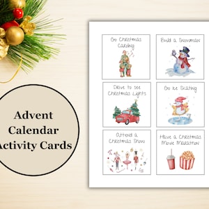 30 Christmas Advent Calendar Activity Cards Printable | Kids Advent ...