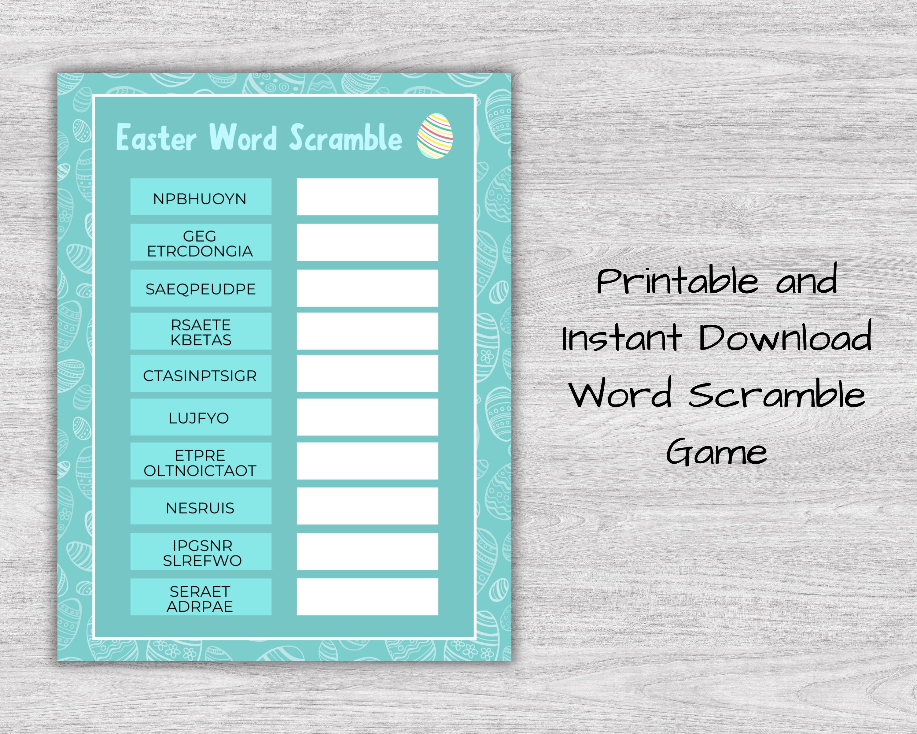 Easter Word Scramble Game, Printable Easter Activity for Kids and ...