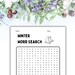 Winter Word Search, Printable Winter Games, Winter Activities for Kids ...