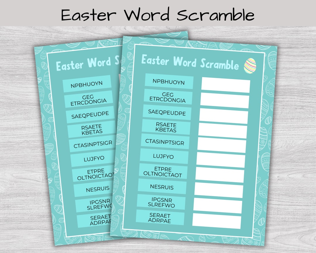 Easter Word Scramble Game, Printable Easter Activity for Kids and ...