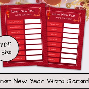 Lunar New Year Word Scramble Game, Printable Lunar New Year Games ...