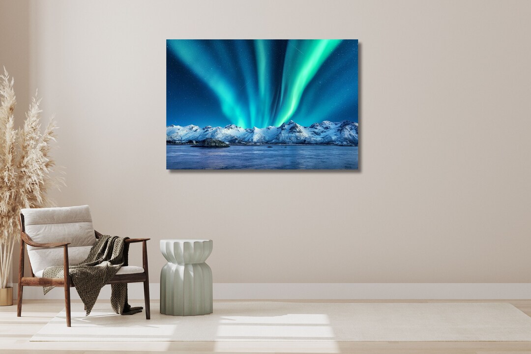 Northern Lights Poster, Northern Lights View, Natural Lights Canvas ...