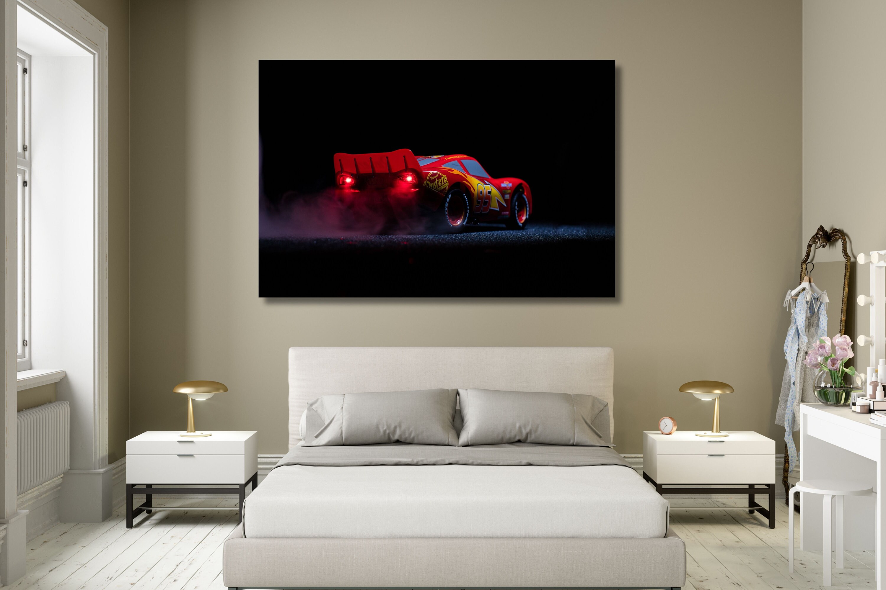 Cars Movie Poster, Lightning Mcqueen Poster, Animation Wall Art, Movie ...