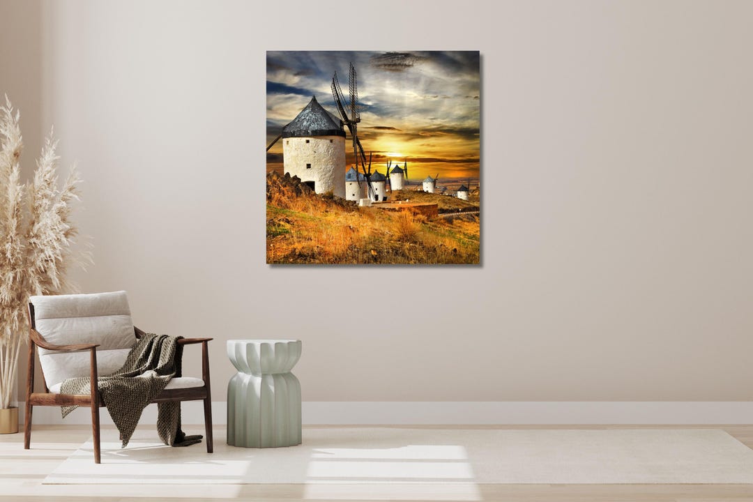 Molinos De Viento De Consuegra, Windmills of La Mancha Poster, Rustic ...