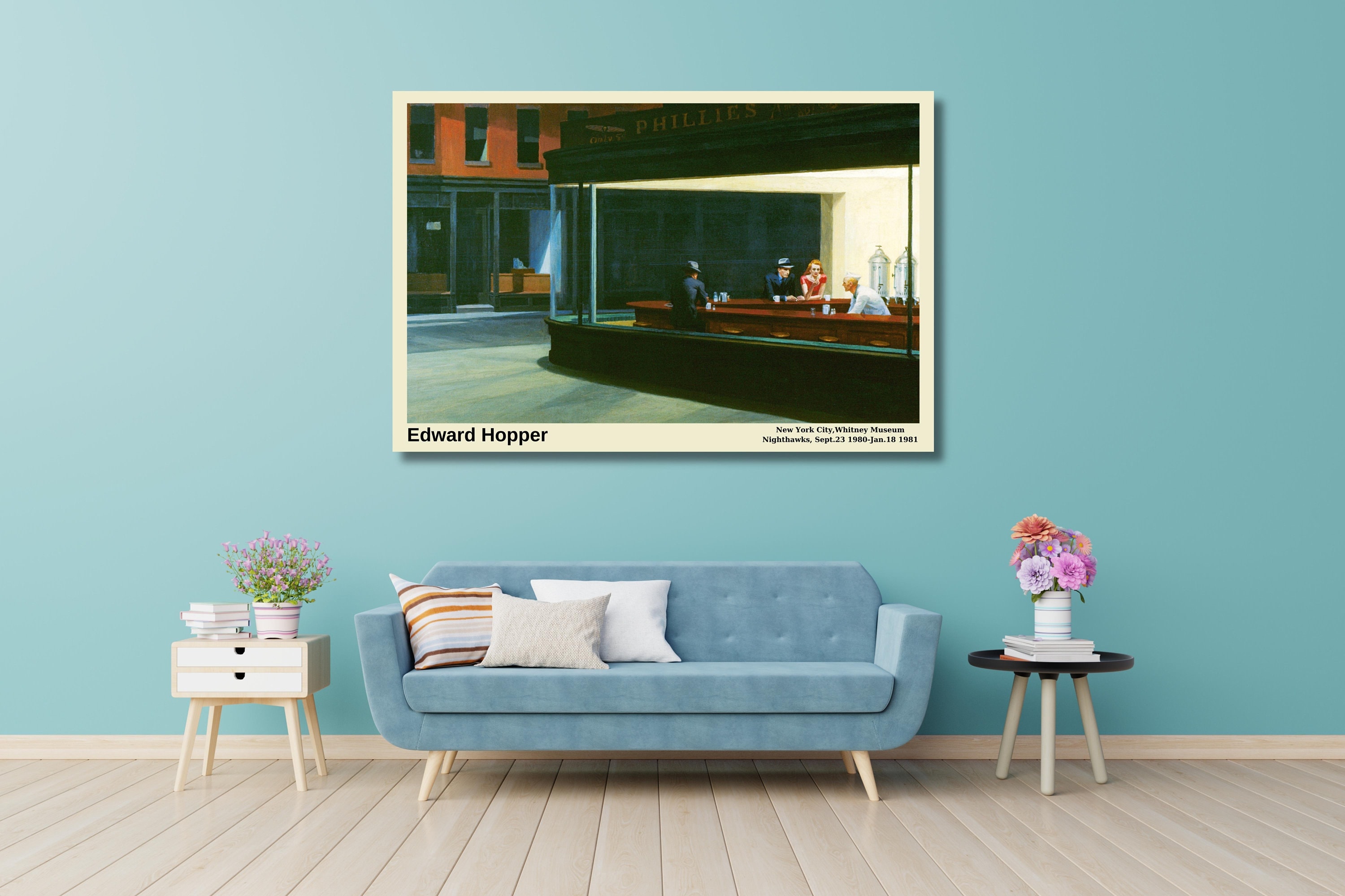 Nighthawks 1942 With Text, Edward Hopper, American Realist Art, Famous ...