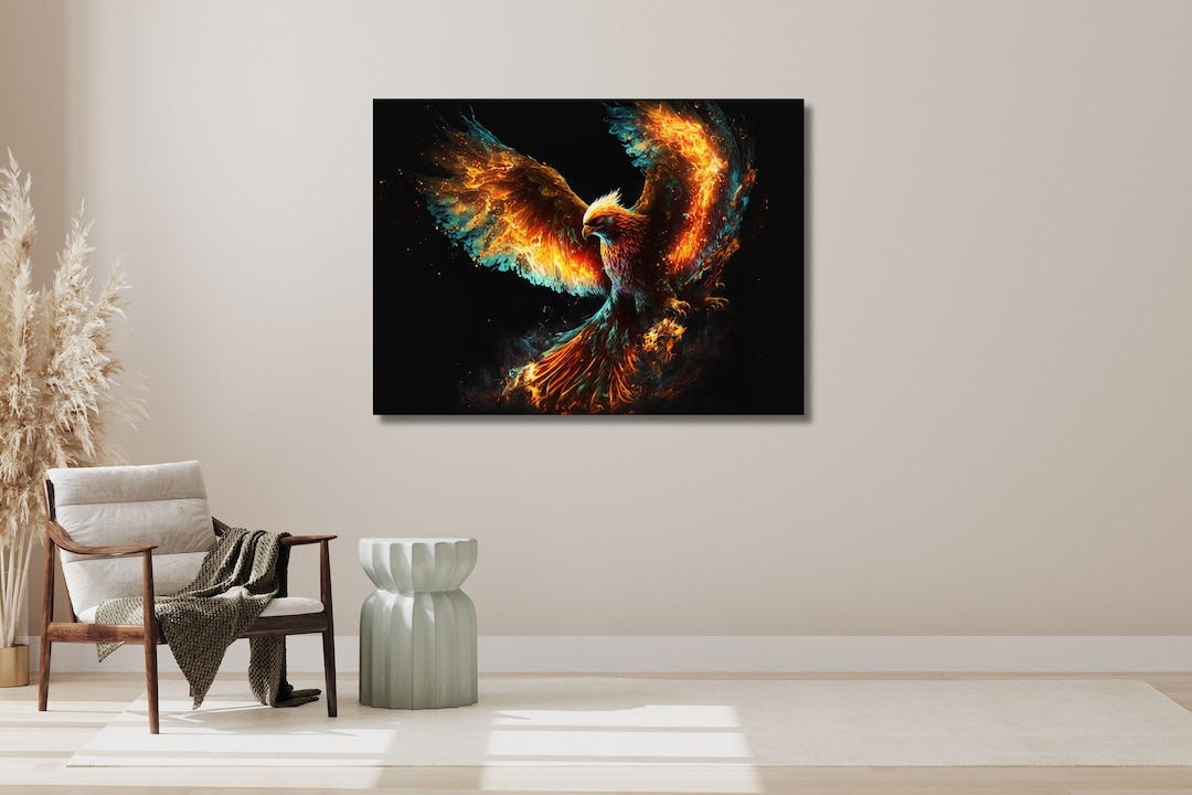 Phoenix Bird Canvas , Phoenix Bird Poster, Modern Wall Art, Fire Bird ...