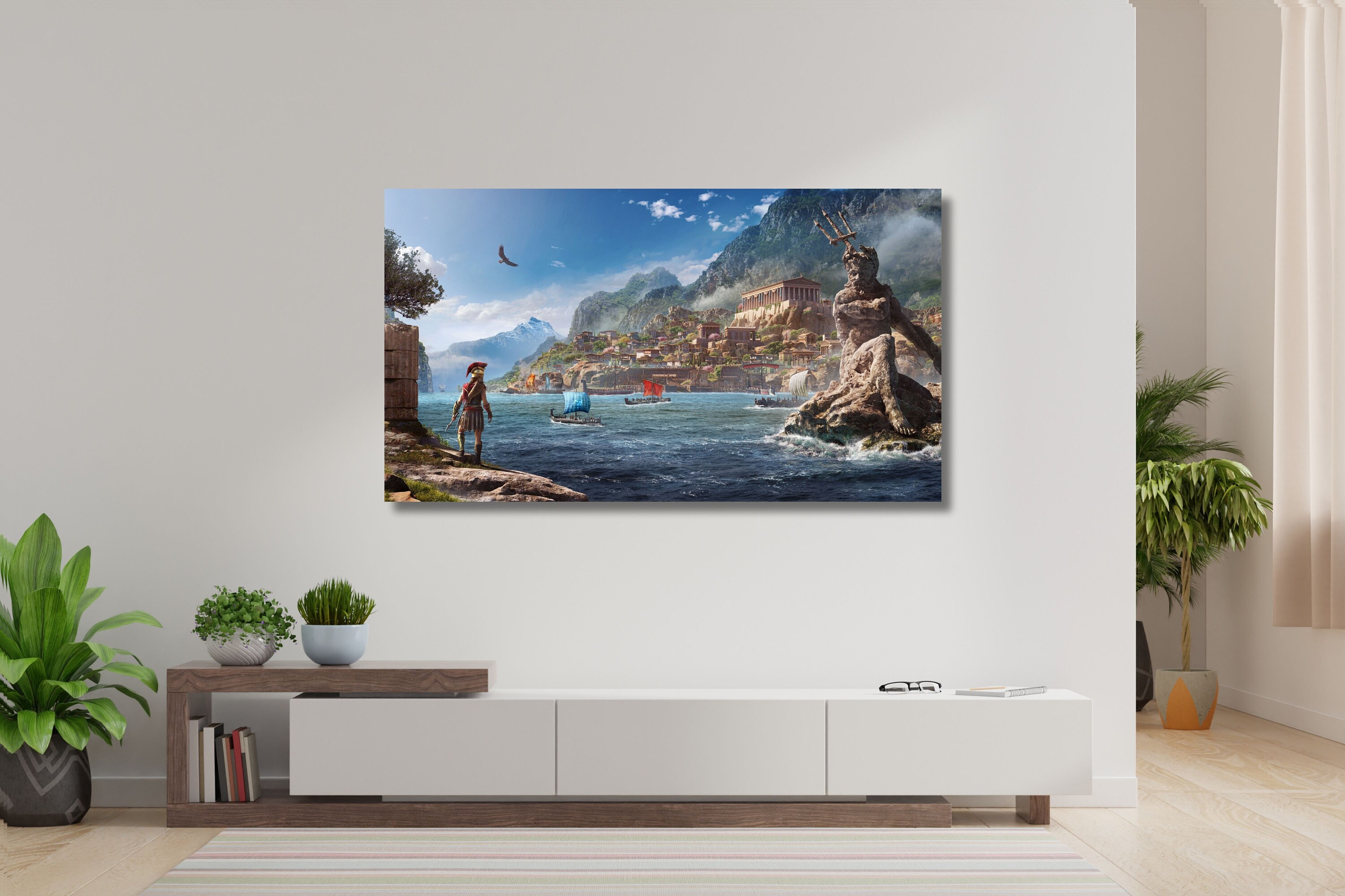 Poseidon Poster, Ancient Greek Poster, Hero Canvas Painting,greek ...