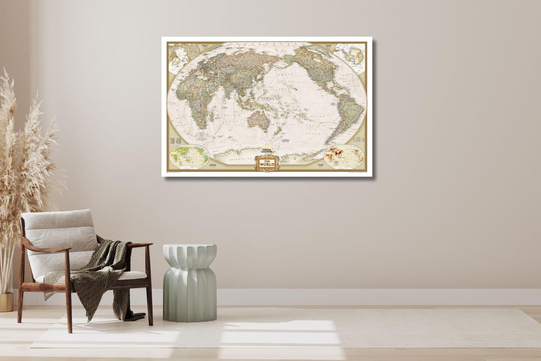 Nat Geo World Map, Elegant Political Map, Map for Study, World Atlas ...