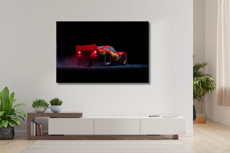 Cars Movie Poster, Lightning Mcqueen Poster, Animation Wall Art, Movie ...