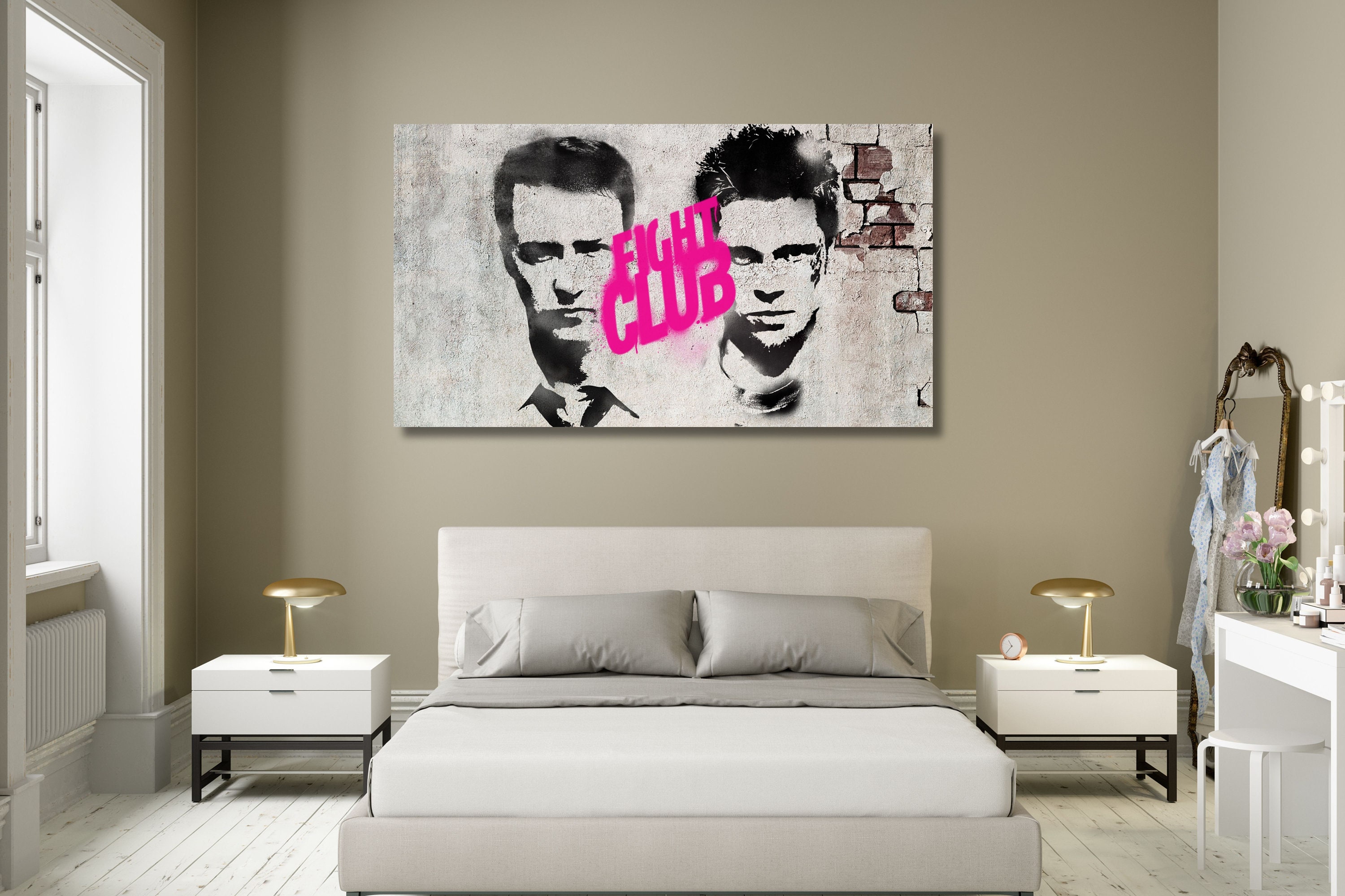Club Movie Poster, Tyler Durden Vs Narrator Artwork, Fight Club ...