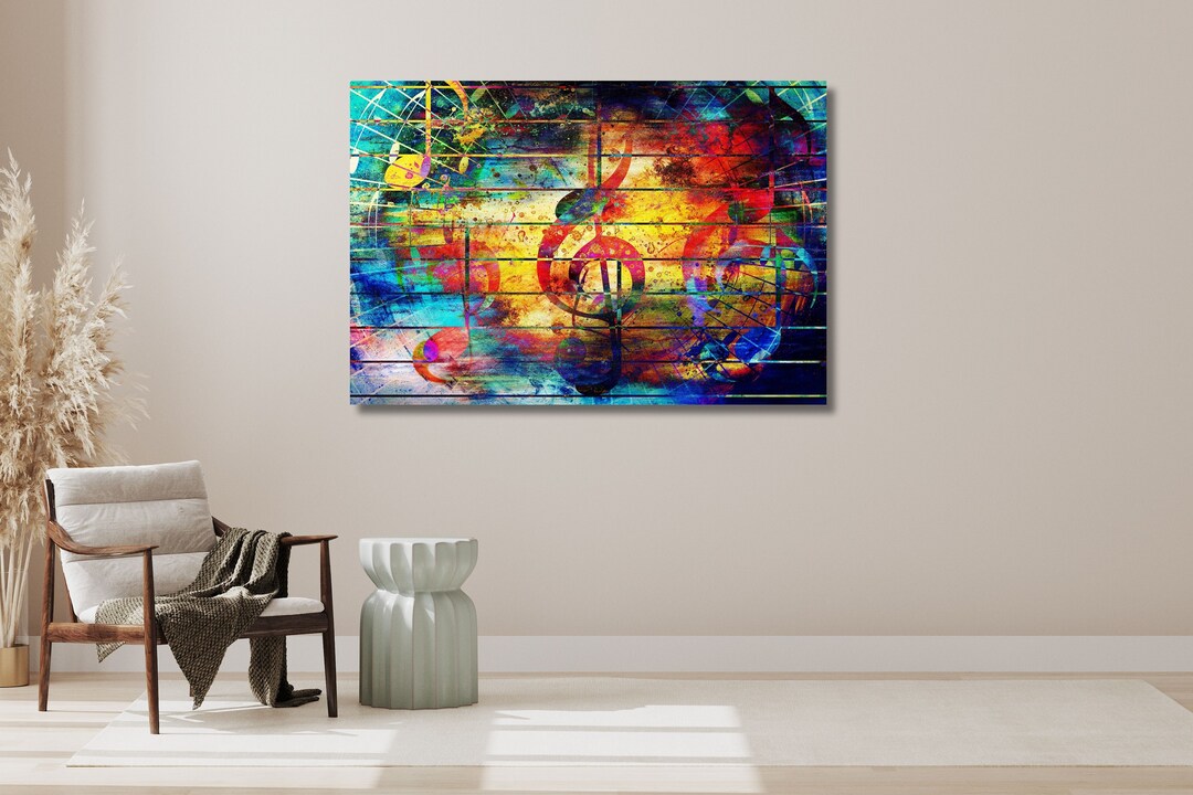 Treble Clef Wall Art, Music Canvas Poster, Treble Clef Music Artwork ...