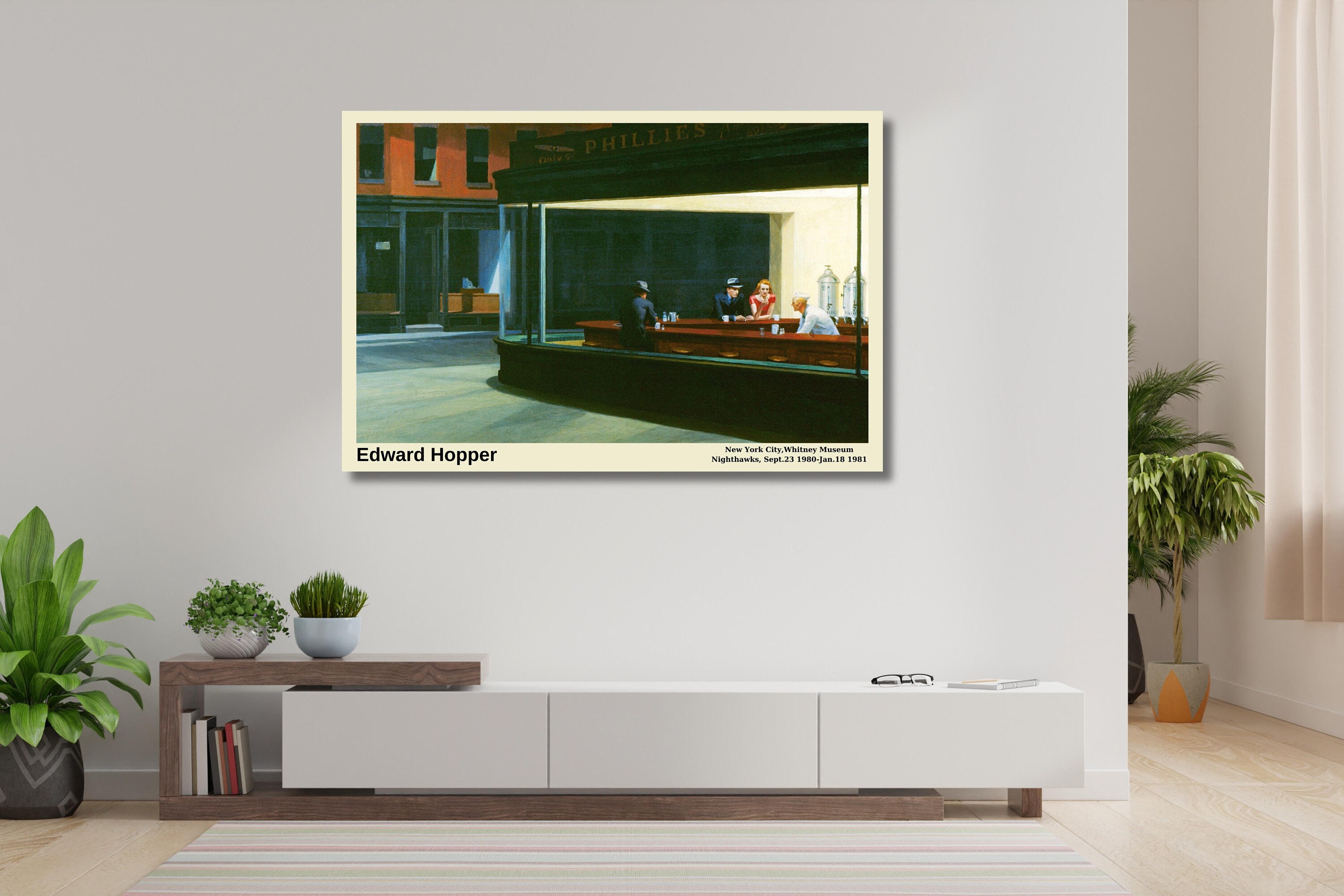 Nighthawks 1942 With Text, Edward Hopper, American Realist Art, Famous ...
