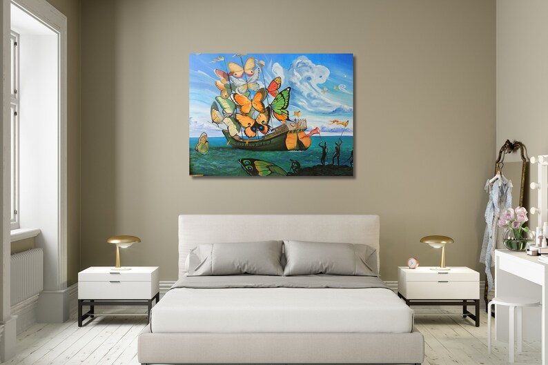 Departure of the Winged Ship, Vladimir Kush, Ship With Butterfly Sails ...