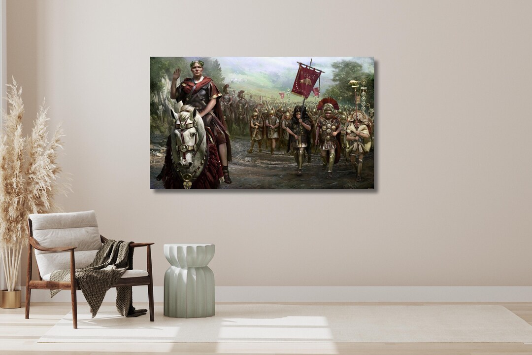Julius Caesar With His Legion, Historical Art, Epic Army Poster ...