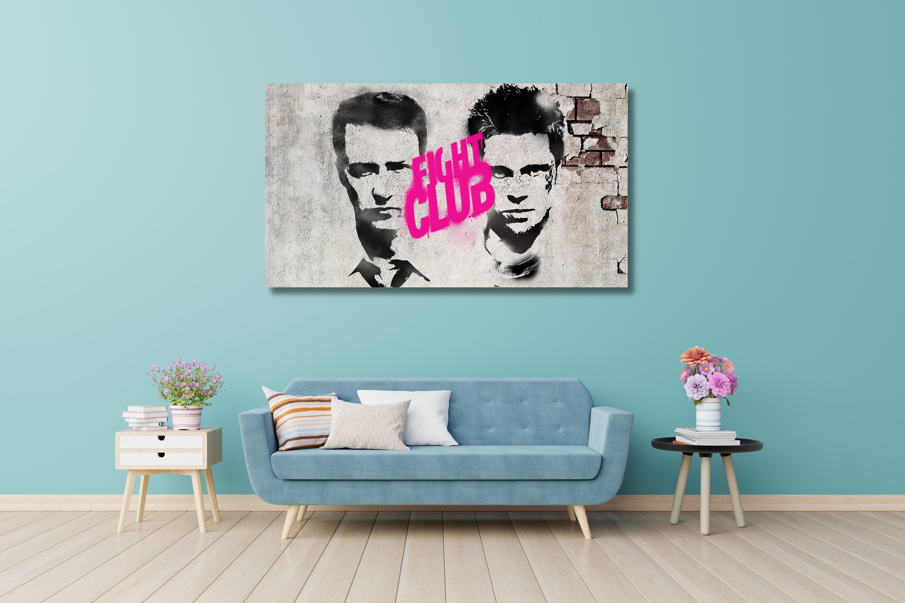 Club Movie Poster, Tyler Durden Vs Narrator Artwork, Fight Club ...