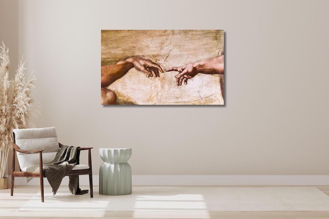 Michelangelo's Creation of Adam 1511, Renaissance Canvas Art, Christian ...