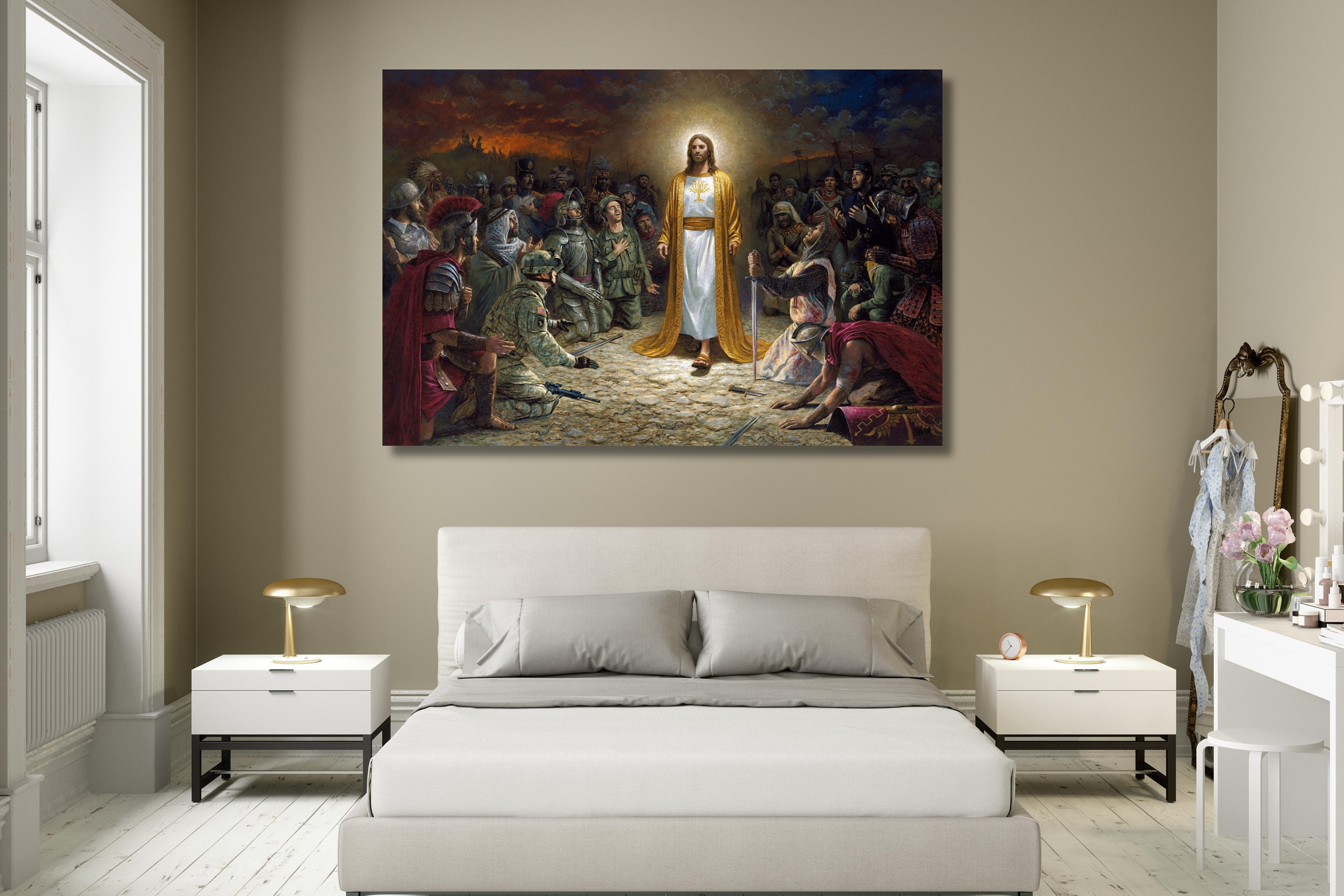 Peace is Coming 2008, Jon Mcnaughton, Warriors Begging Jesus, Jesus ...