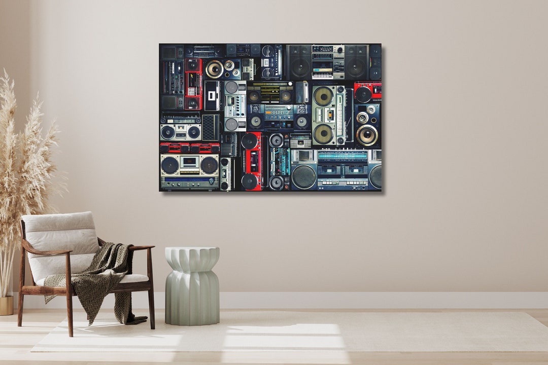 80s Boombox Radios, Music Poster Canvas, Vintage Retro Music, Audio ...