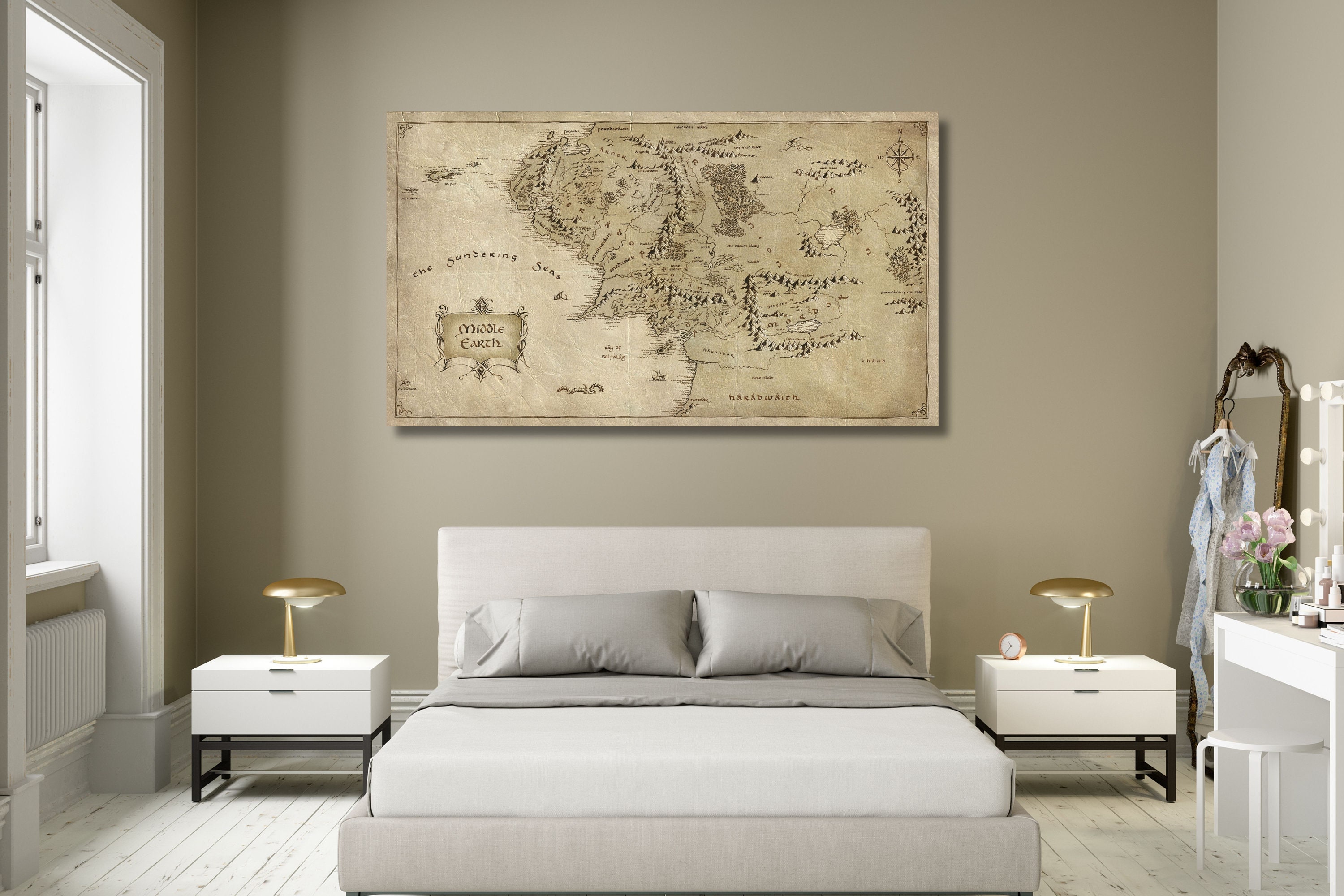 Middle Earth Map TLOTR Poster Middle Earth Wall Art Third - Etsy