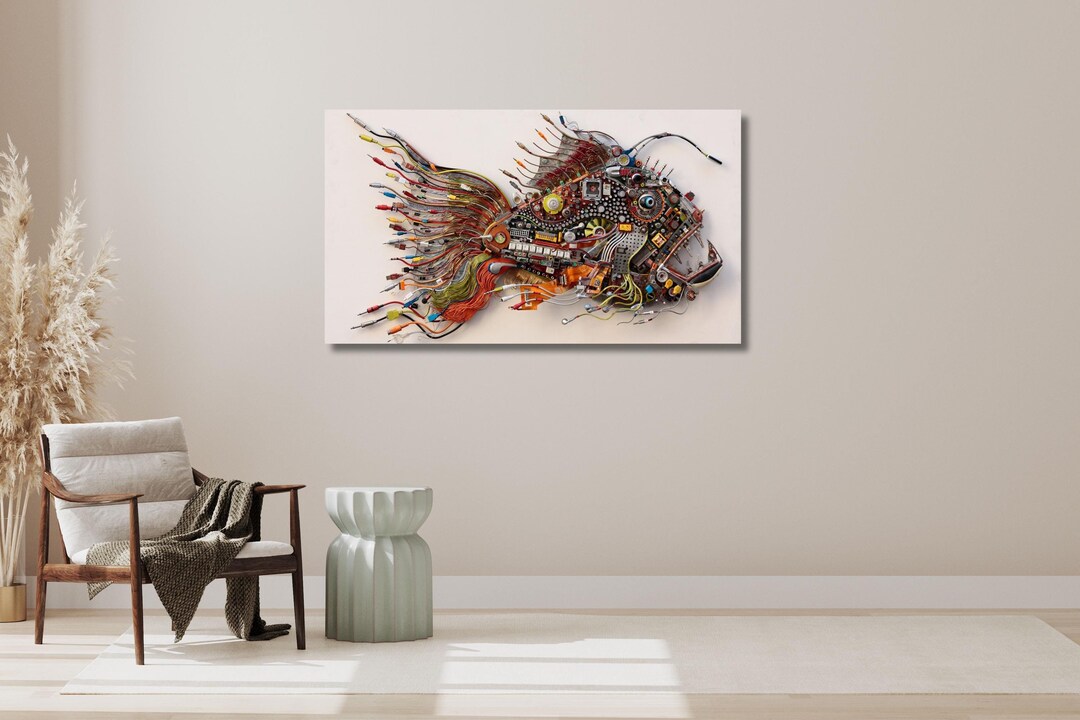 Computer Parts Fish, Steampunk Fish Art, Modern Industrial Decor ...