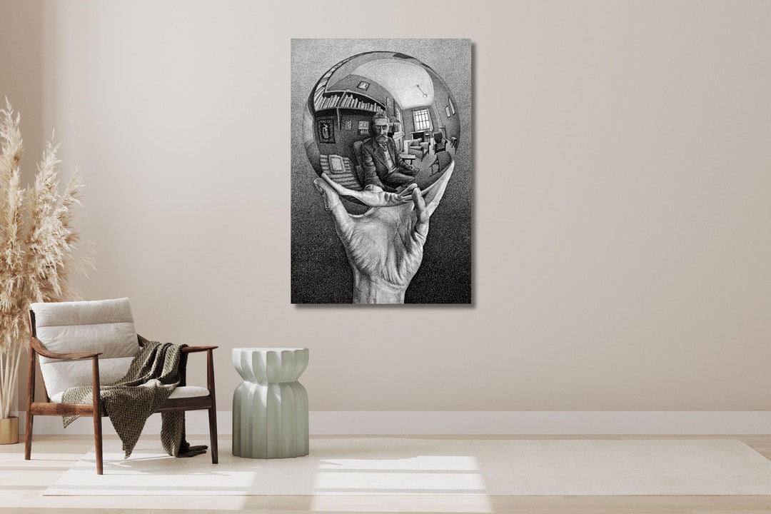 Hand With Reflecting Sphere 1935, M.C. Escher Art, Abstract Decor, Wall ...