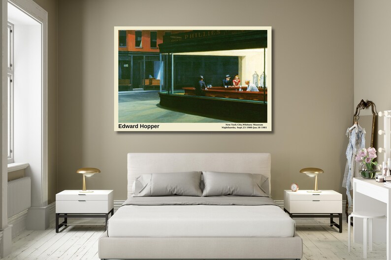 Nighthawks 1942 With Text, Edward Hopper, American Realist Art, Famous ...