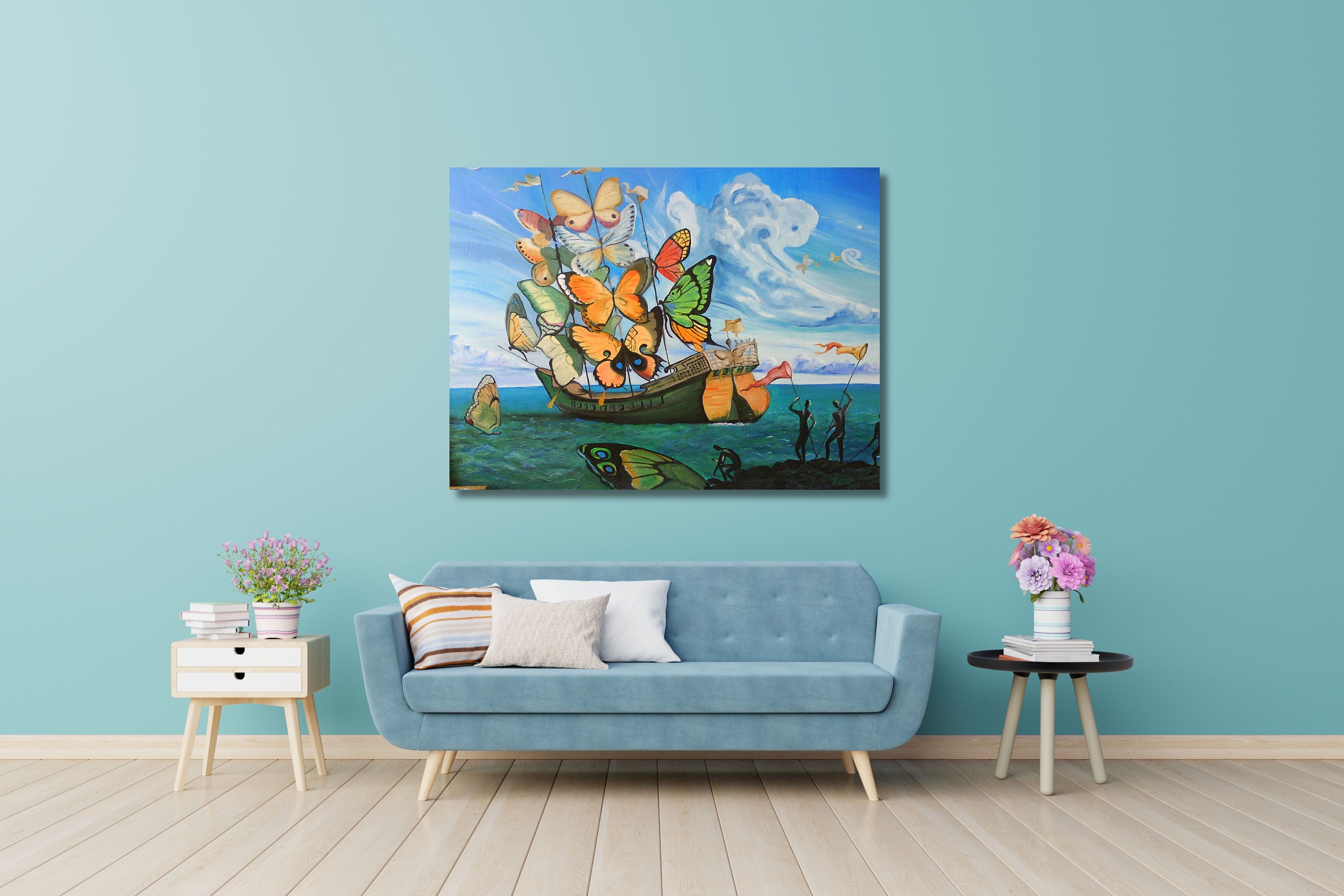 Departure of the Winged Ship, Vladimir Kush, Ship With Butterfly Sails ...