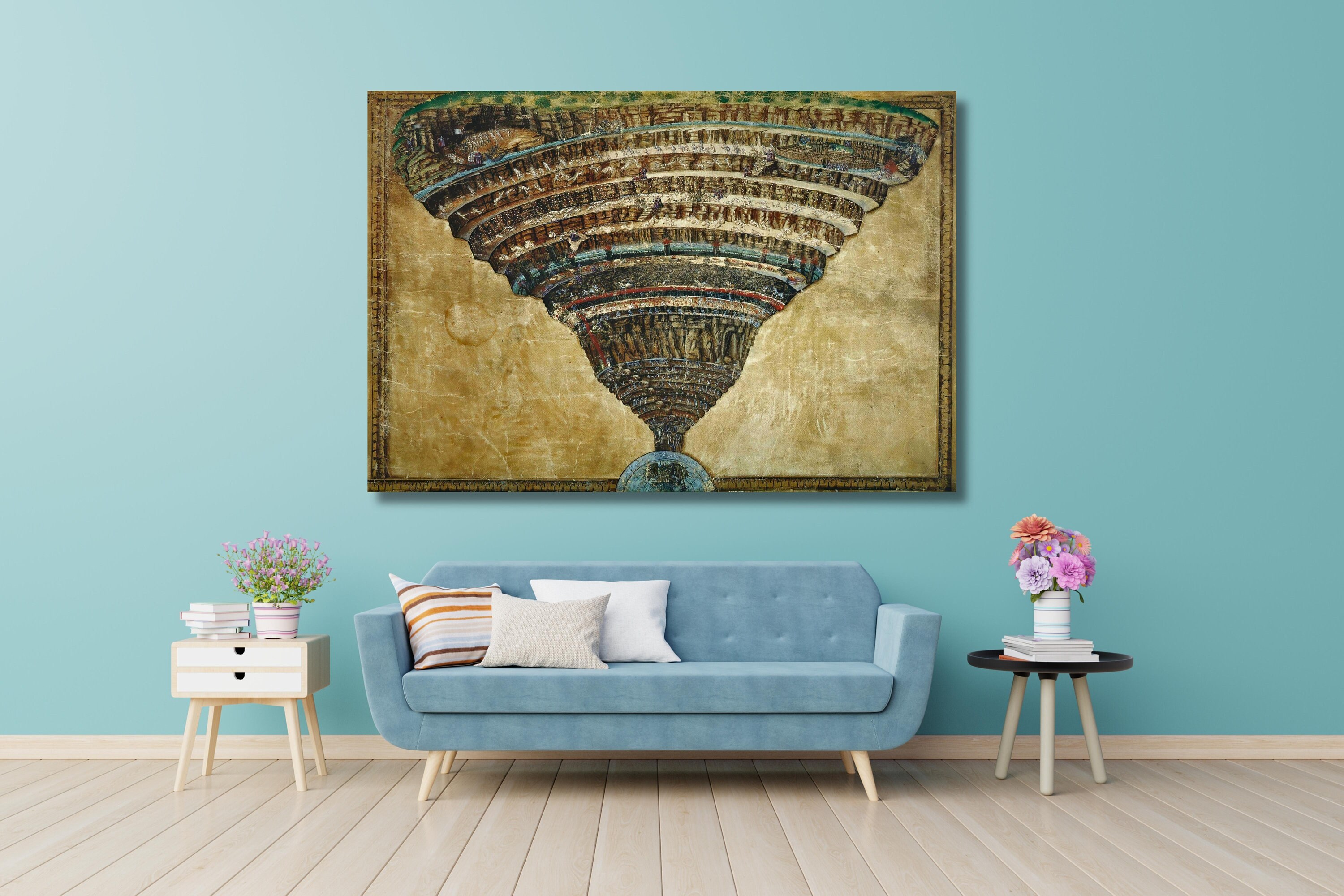 The Map of Hell 1485 Sandro Botticelli Italian Renaissance - Etsy