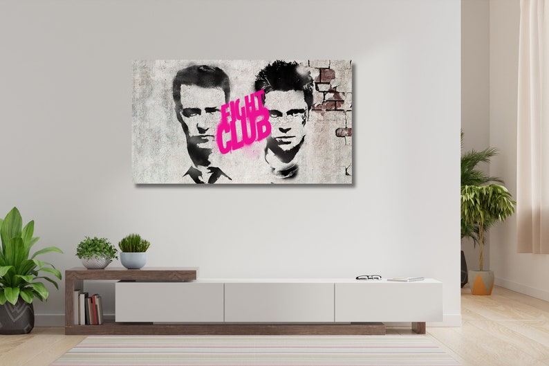 Club Movie Poster, Tyler Durden Vs Narrator Artwork, Fight Club ...