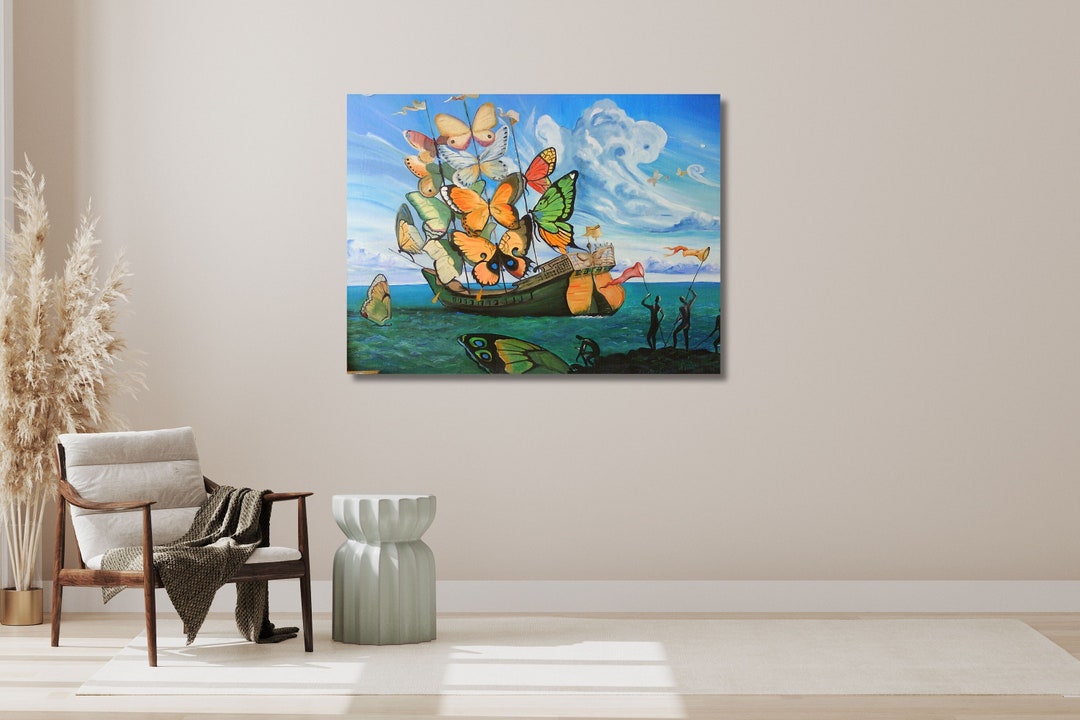 Departure of the Winged Ship, Vladimir Kush, Ship With Butterfly Sails ...