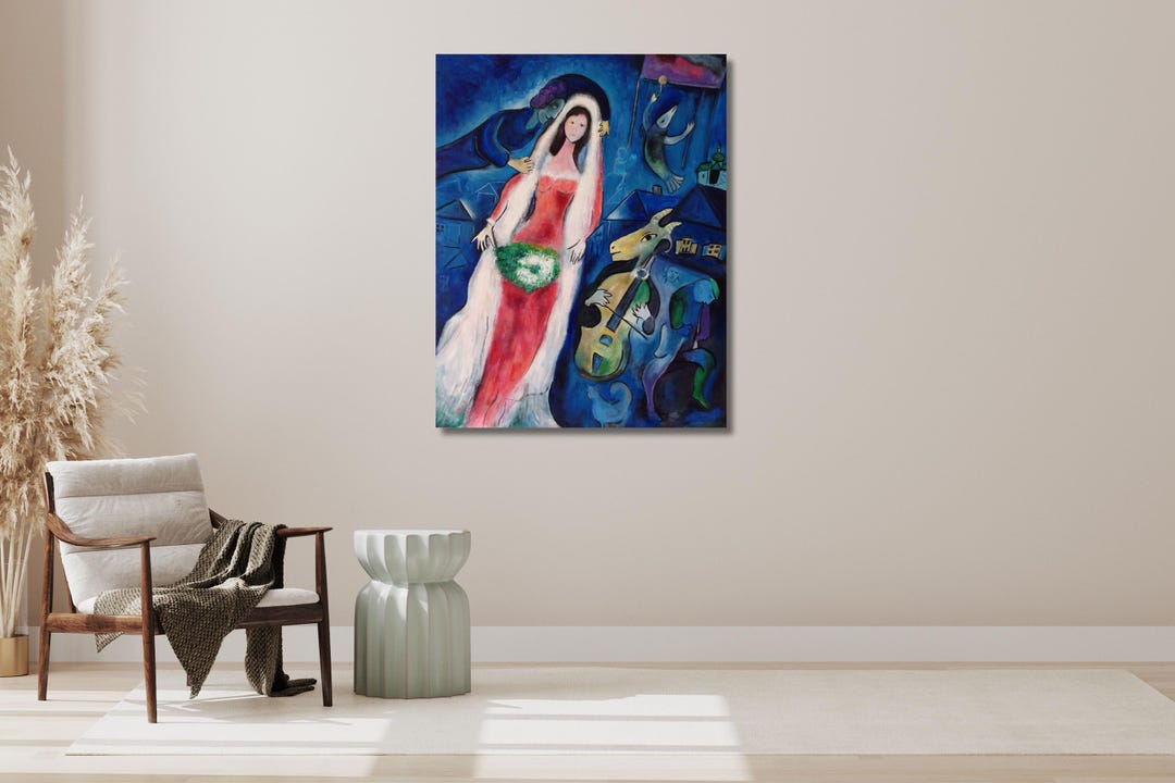 La Mariée (the Bride) 1912, Marc Chagall, Reproduction Art, Whimsical ...