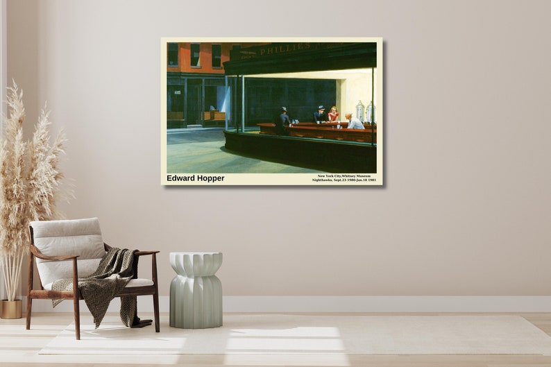 Nighthawks 1942 With Text, Edward Hopper, American Realist Art, Famous ...