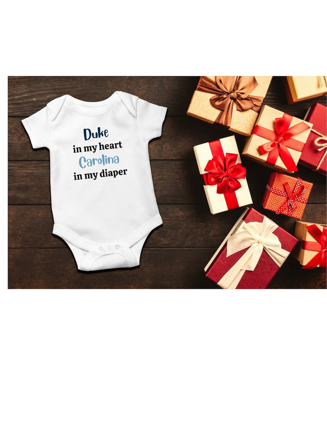 Duke Baby Outfit, Duke in My Heart, Carolina in My Diaper, Funny Baby ...