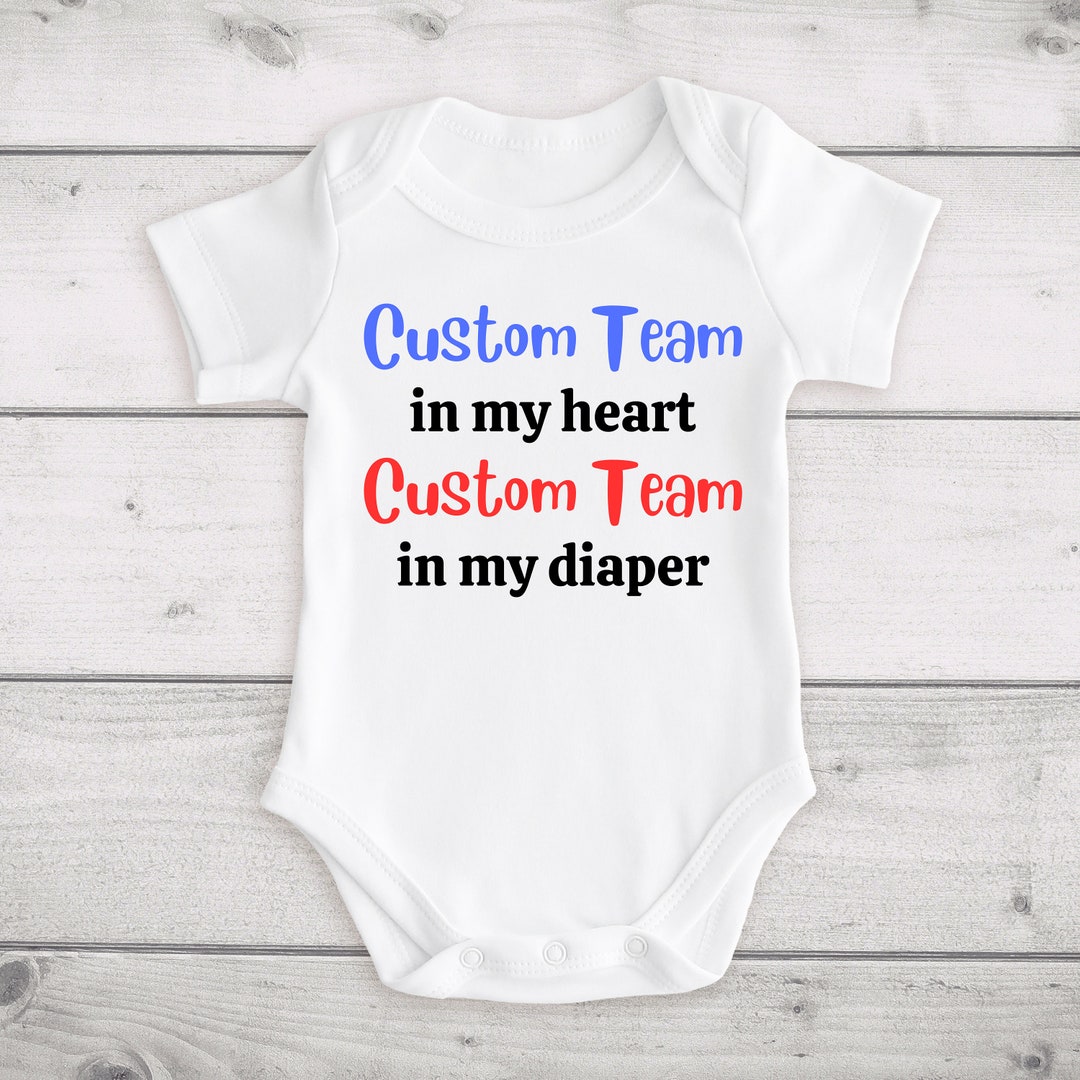 Personalize Hockey or Football Team Baby Outfit, Funny Baby Outfit ...