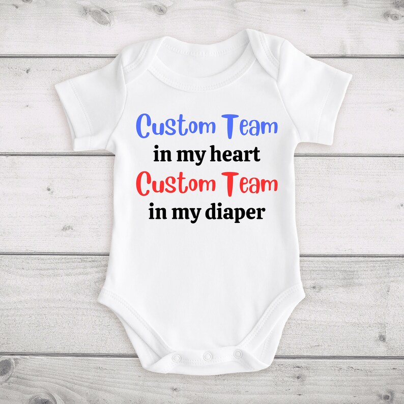 Personalize Hockey or Football Team Baby Outfit, Funny Baby Outfit ...