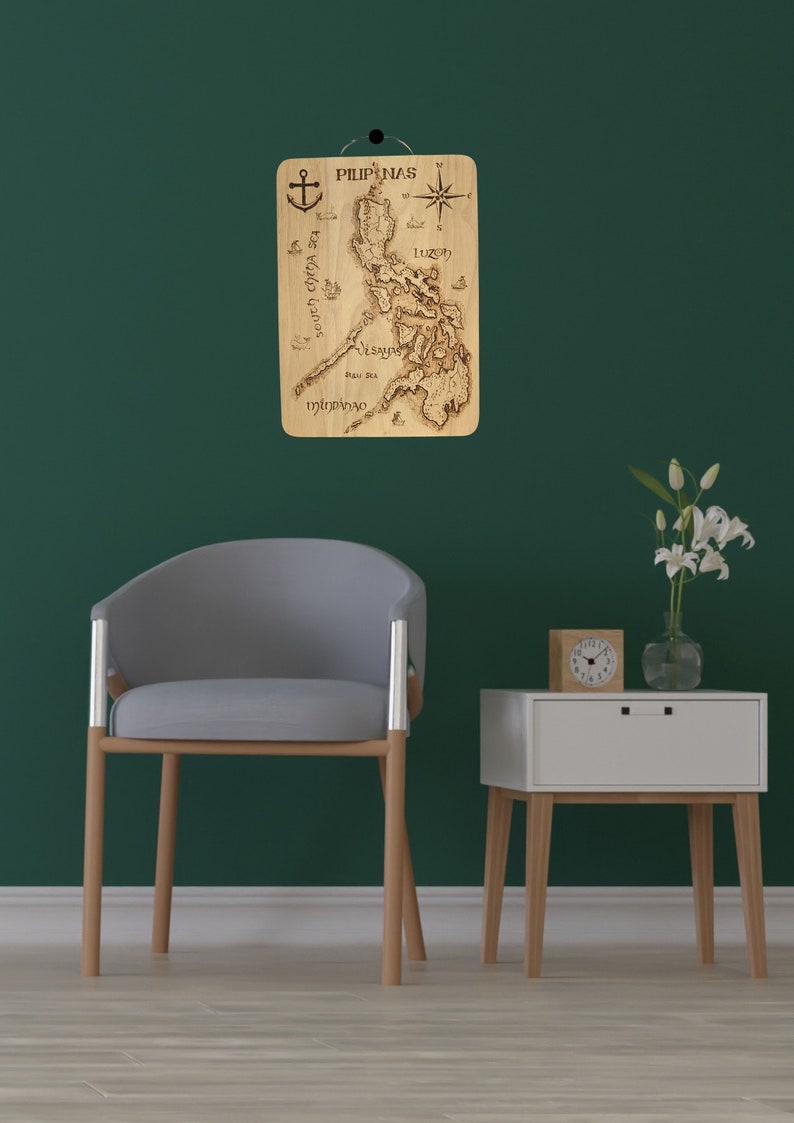 Woodburned Philippine Map, Filipino Gift, Pyrography Art, Woodburning ...