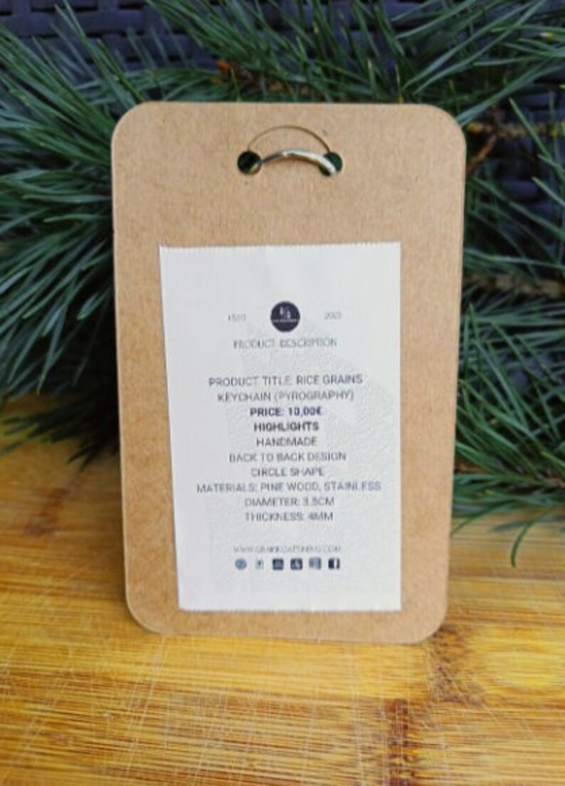 Rice Grain Pyrography Art Keychain Pyrography Woodburning Filipino Art ...