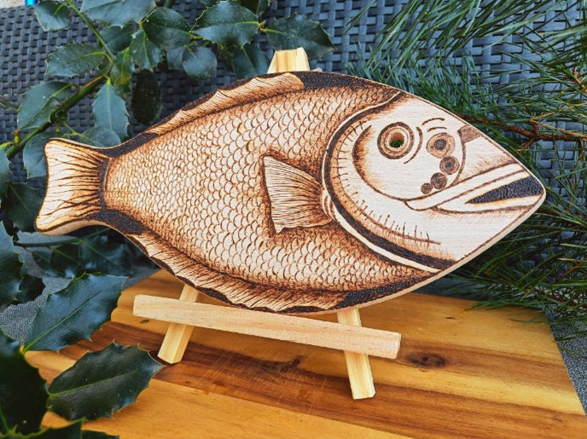 Fish Pyrography Art Pyrography Woodburning Woodburnt Art - Etsy