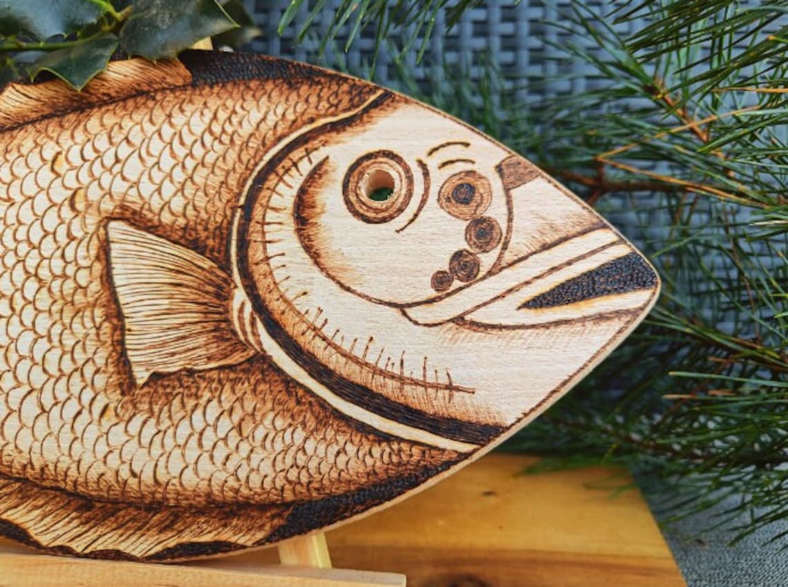 Fish Pyrography Art Pyrography Woodburning Woodburnt Art - Etsy