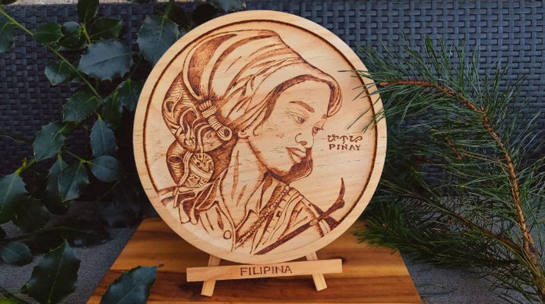 Filipina Pinay Pyrography Art Woodburning Pyrography Filipino Art ...