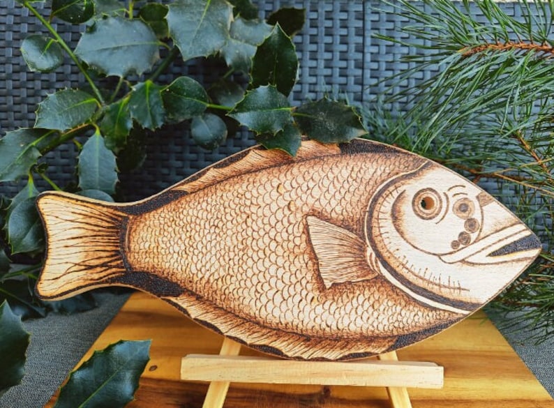Fish Pyrography Art Pyrography Woodburning Woodburnt Art - Etsy