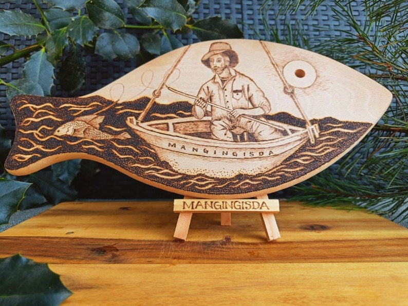 Fisherman Pyrography Art Philippine Art Unique Philippine Gift Filipino ...