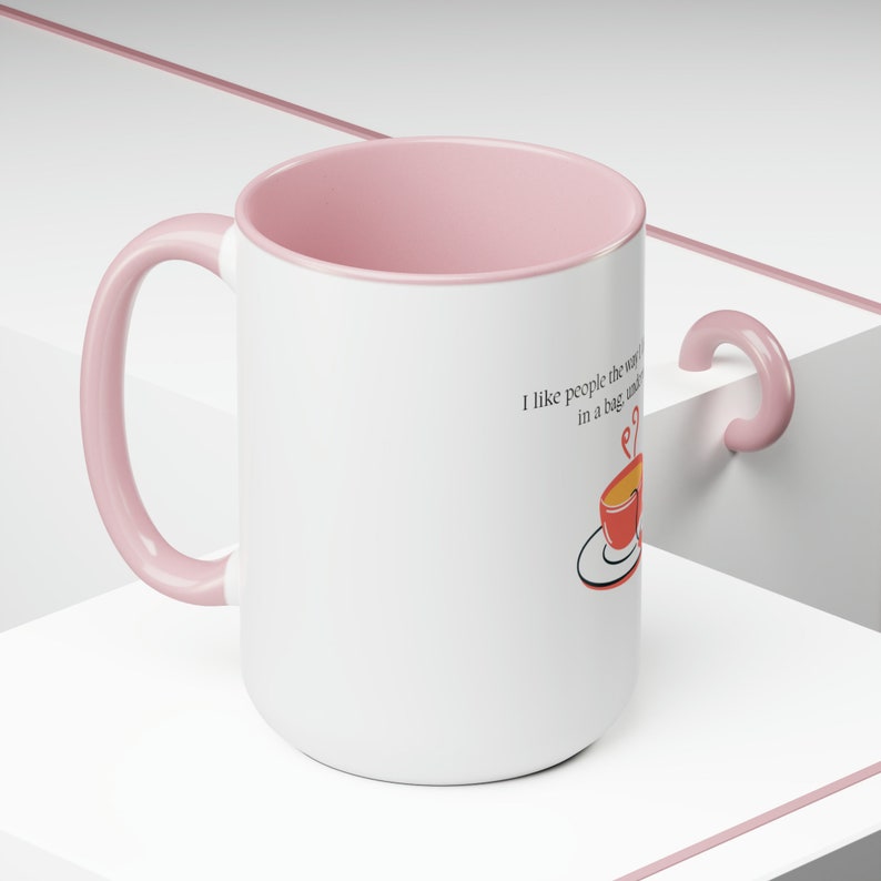 Coffee Mug 15oz With Pink Interior and Funny Quote i - Etsy